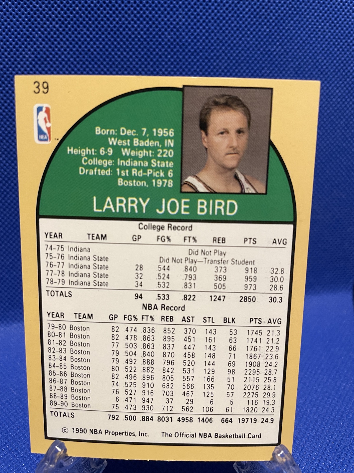 Larry Bird 1990 NBA Hoops Card 39 - Trading Card Singles