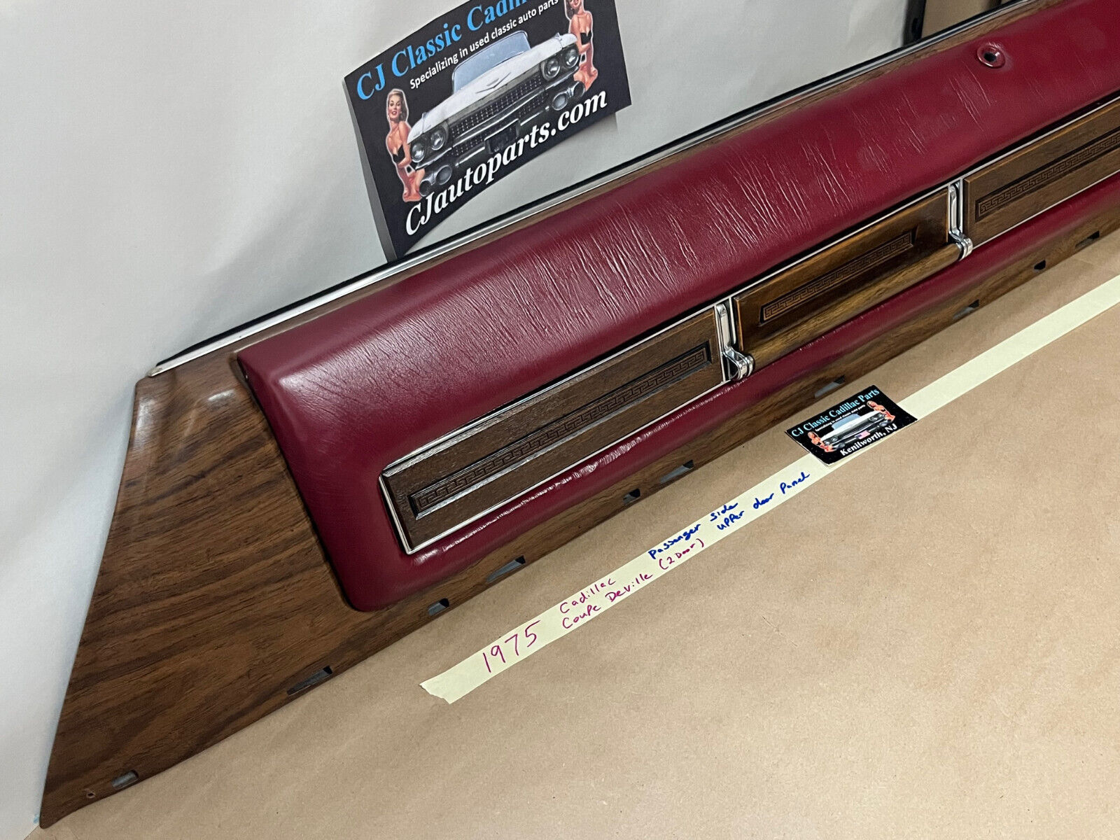 OEM 75 Cadillac Coupe Deville RIGHT SIDE UPPER DOOR PANEL WOODGRAIN ...