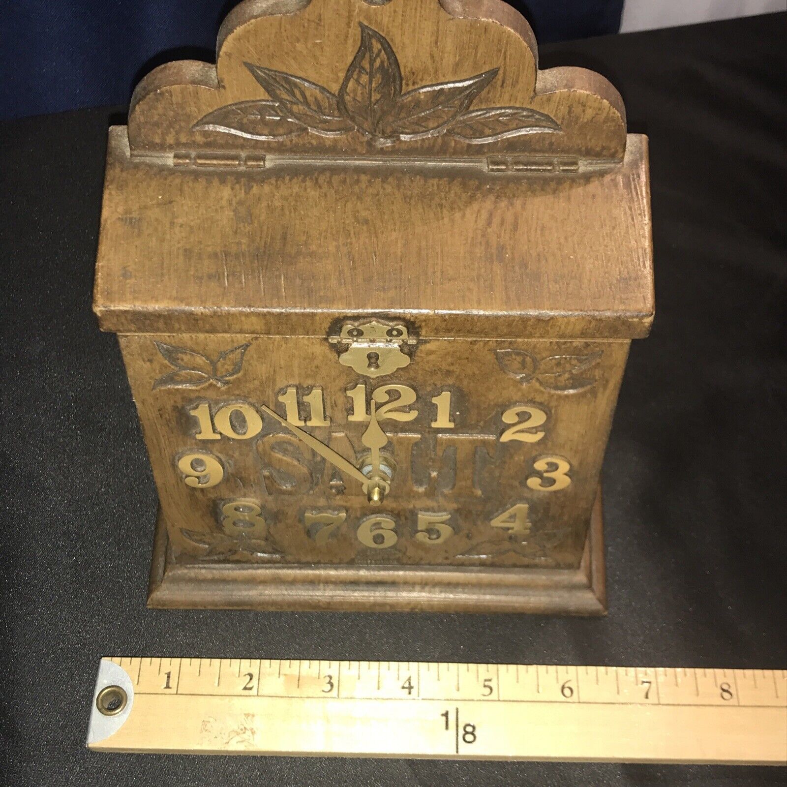 Vtg Mid Century Spartus Kitchen Wall Clock 1950’s? Salt Box CottageCore ...