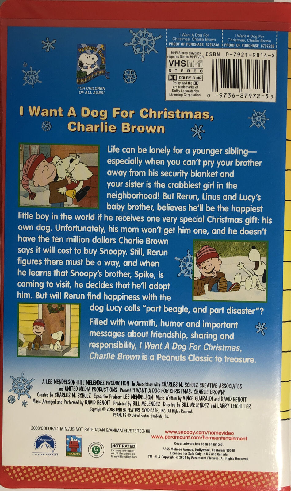Peanuts Classic I Want a Dog for Christmas Charlie Brown(VHS 2004)RARE ...