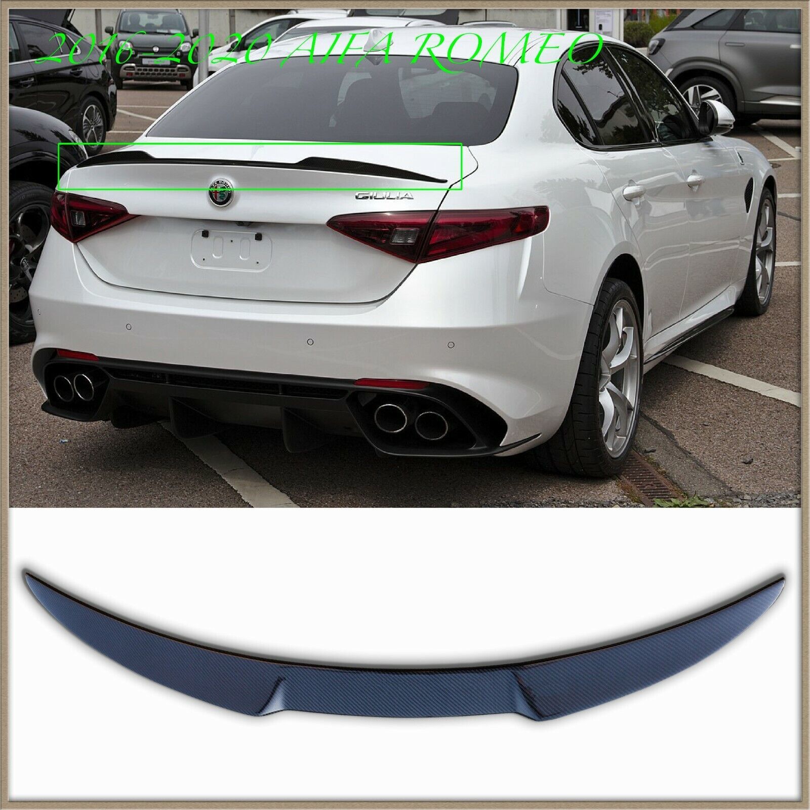 2017-2022 Alfa Romeo Giulia Quadrifoglio Real Carbon Fiber Trunk ...