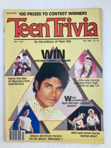 VTG Teen Trivia Magazine Fall 1984 Vol 1 #1 Michael Jackson & Menudo No ...