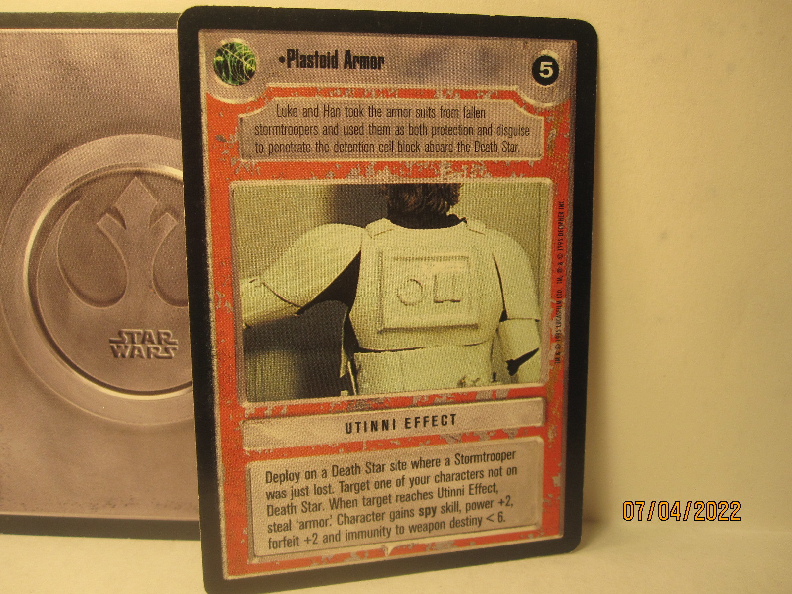 1995 Star Wars CCG Card: Plastoid Armor - and similar items
