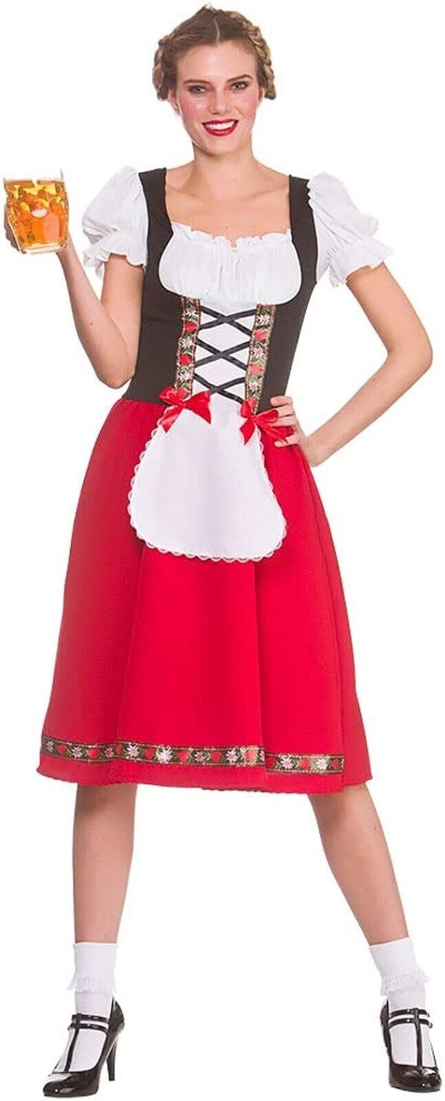 Bavarian Beer Girl Ladies Fancy Dress German Oktoberfest Womens Adults