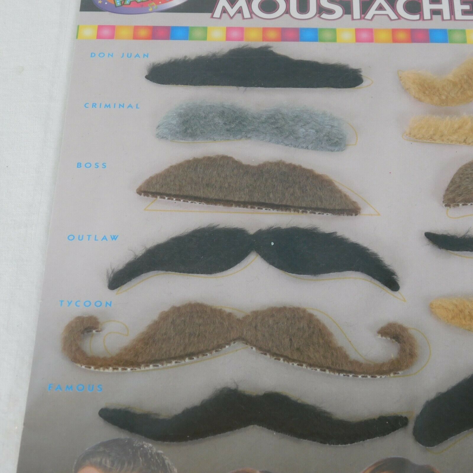 Moustache Kit 12 Piece Self Adhesive Halloween Costume Pretend Play ...