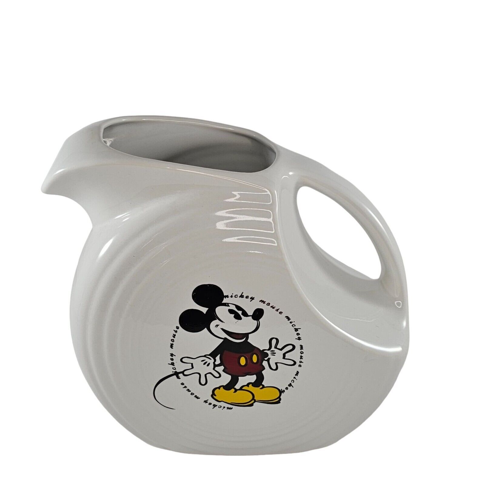 Vintage Fiesta Fiestaware Mickey Mouse Disk Pitcher White RARE - Jugs ...