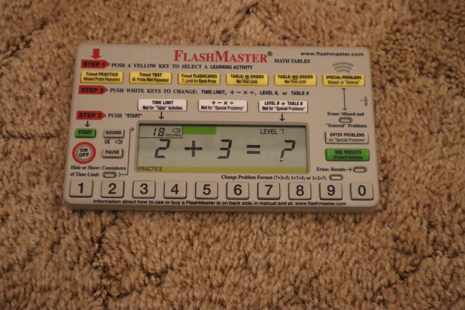 FlashMaster Math Tables Electronic Learning Tool, MT1A, homeschool / enrichment - Mathematics