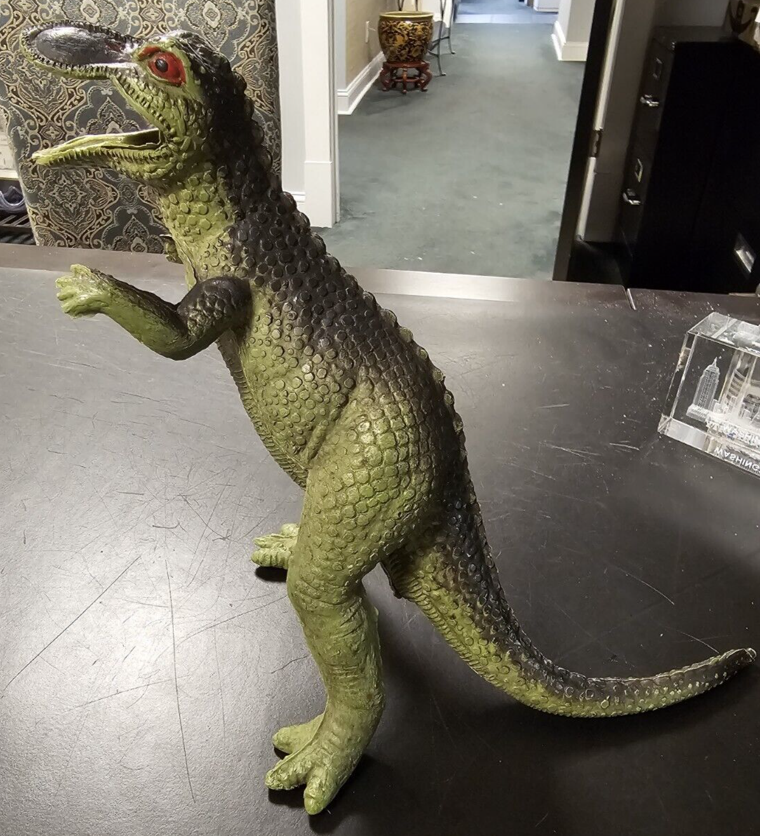 Imperial Toy Dinosaur Hadrosaurus 8" Olive-Green Duck Billed 1979 Hong ...