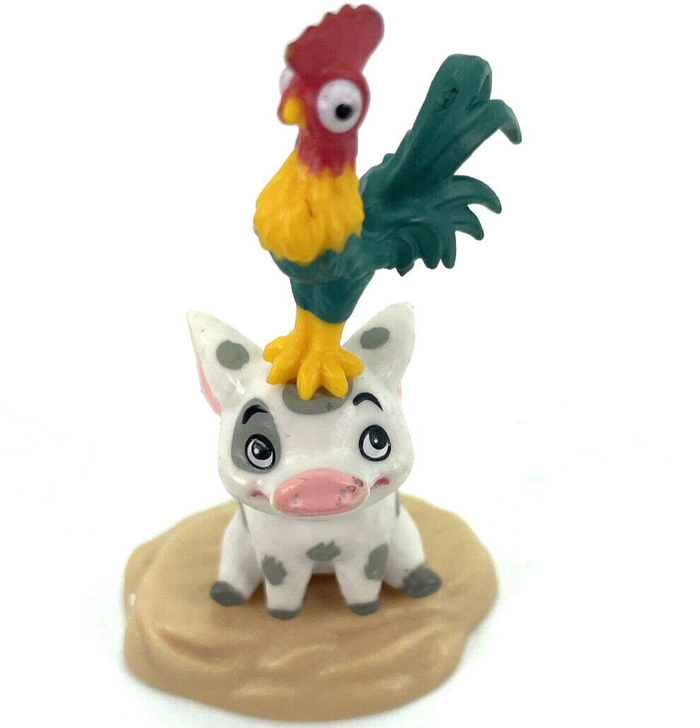 Disney Moana Pua Pig & Hei Hei Rooster PVC Figure Toy Cake Topper 2.75 ...