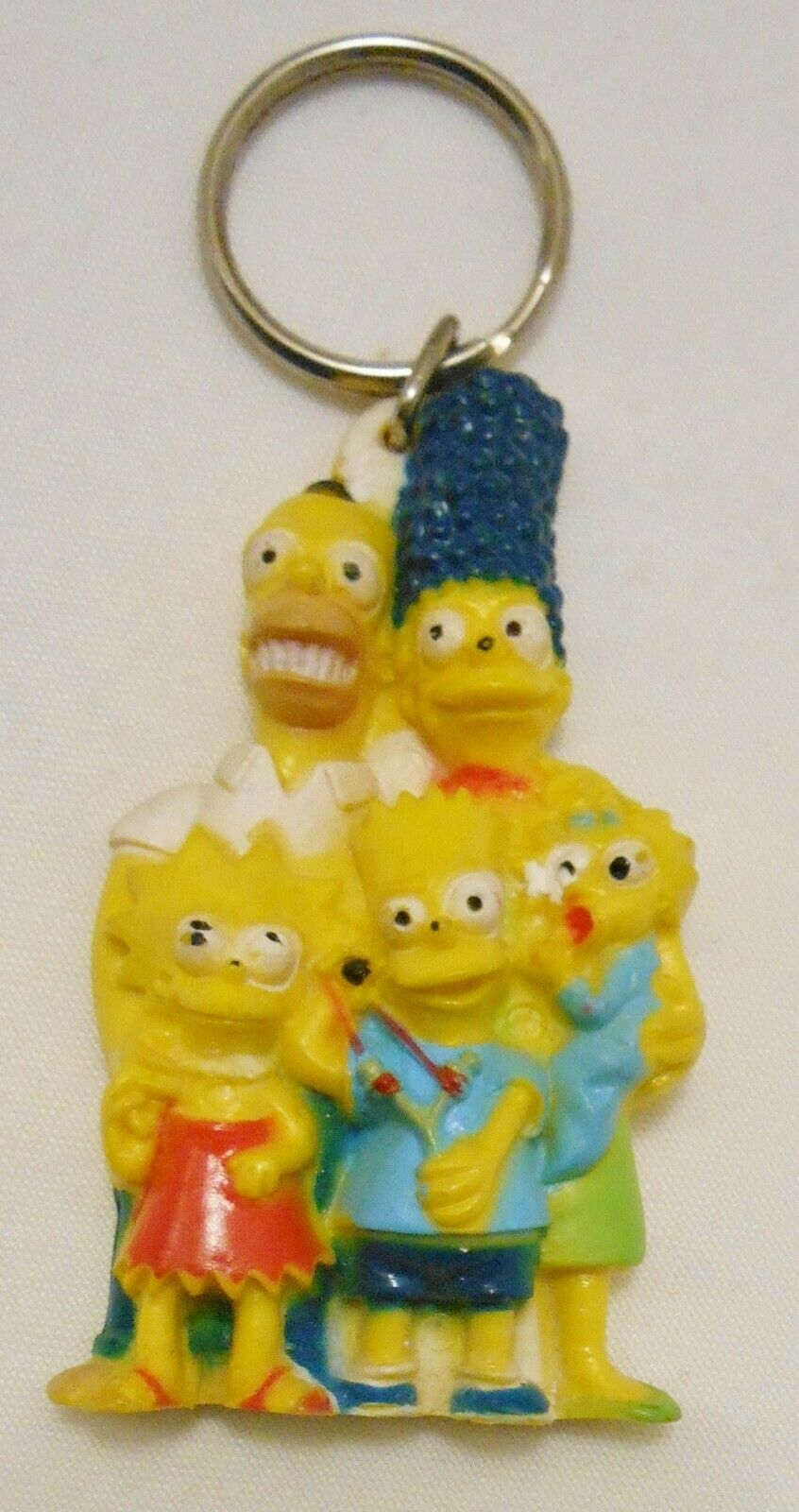 THE SIMPSONS Vintage 1990 KEYCHAIN 3D Plastic Bart Homer Lisa Maggie ...