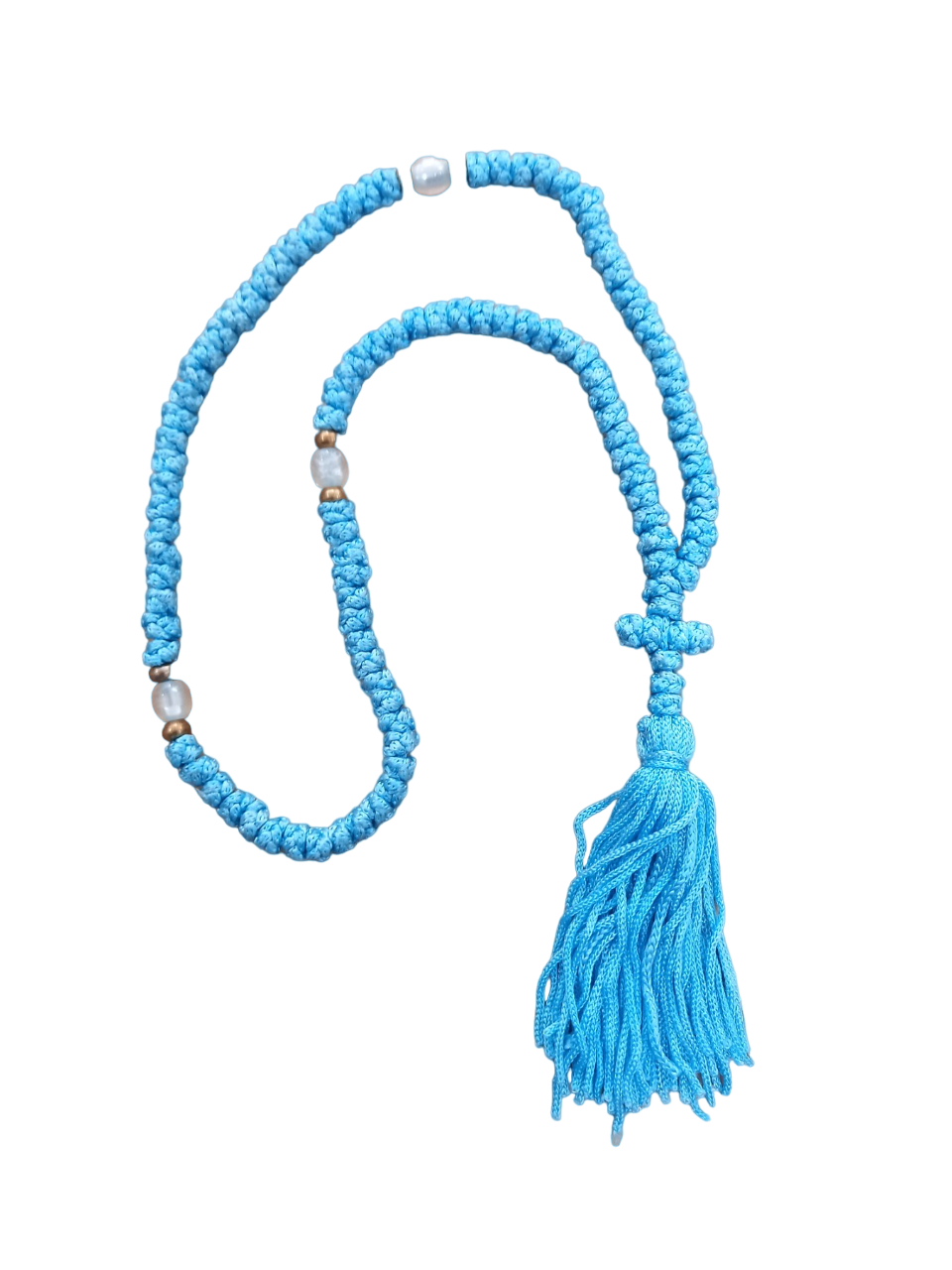 100 Knots Traditional Orthodox Prayer Rope Chotki Handmade Light Blue ...