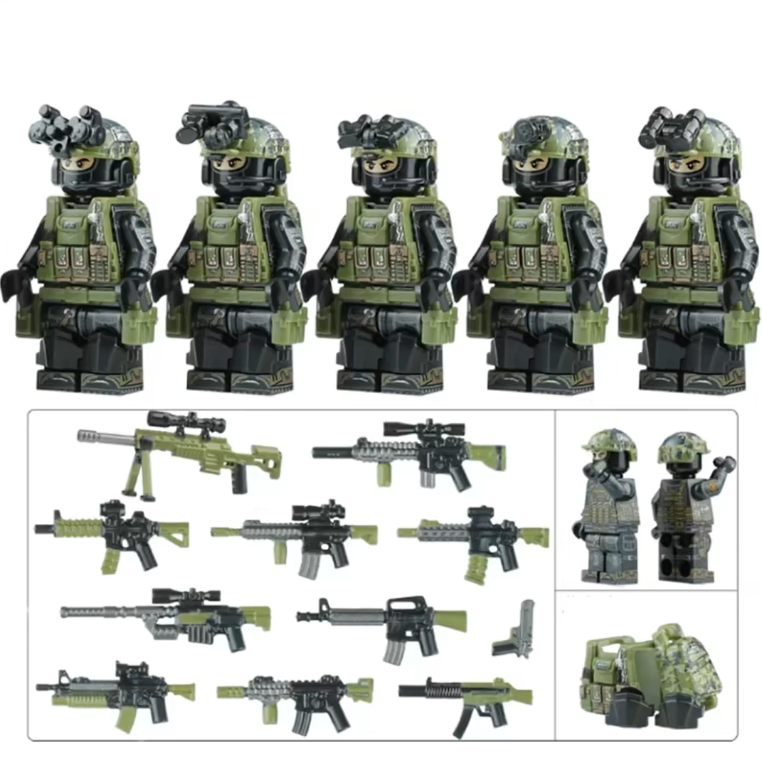 5pcs Elite UK Forces British Special Air Service (SAS) Minifigures Accessories - Building Toy ...
