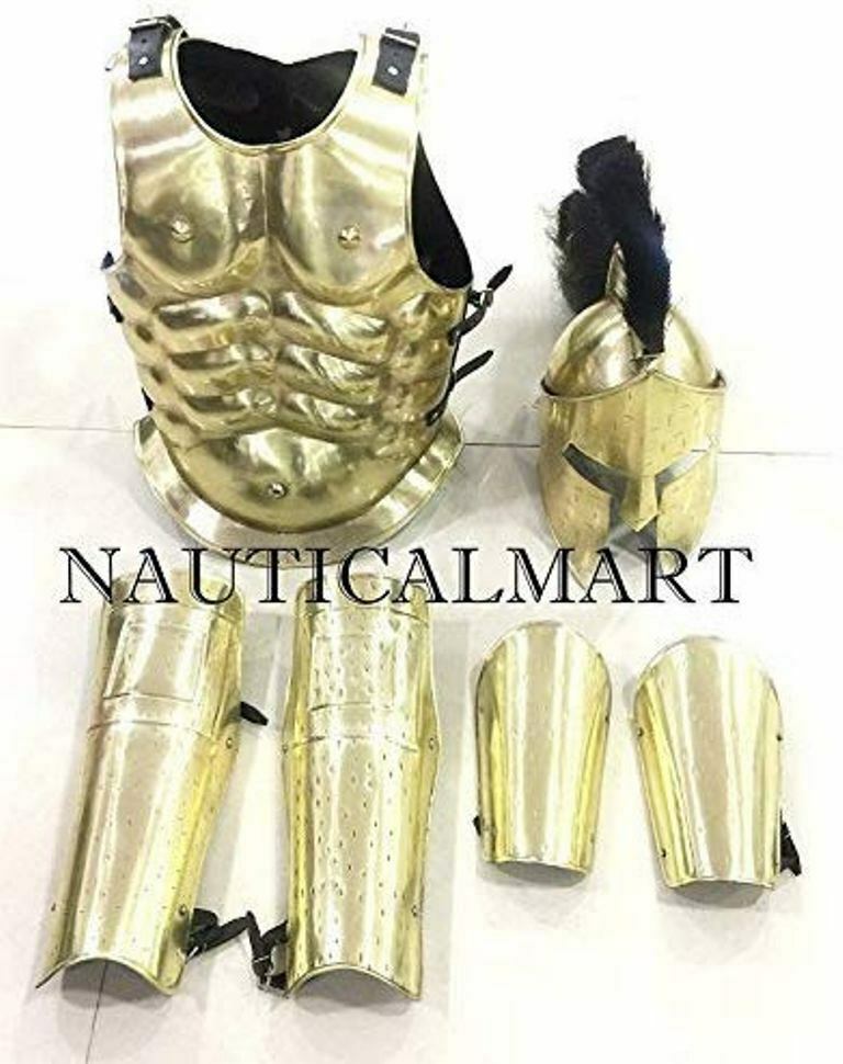 NauticalMArt Greek Armor Costume Muscle Body Armor w/Spartan Helme&Leg ...