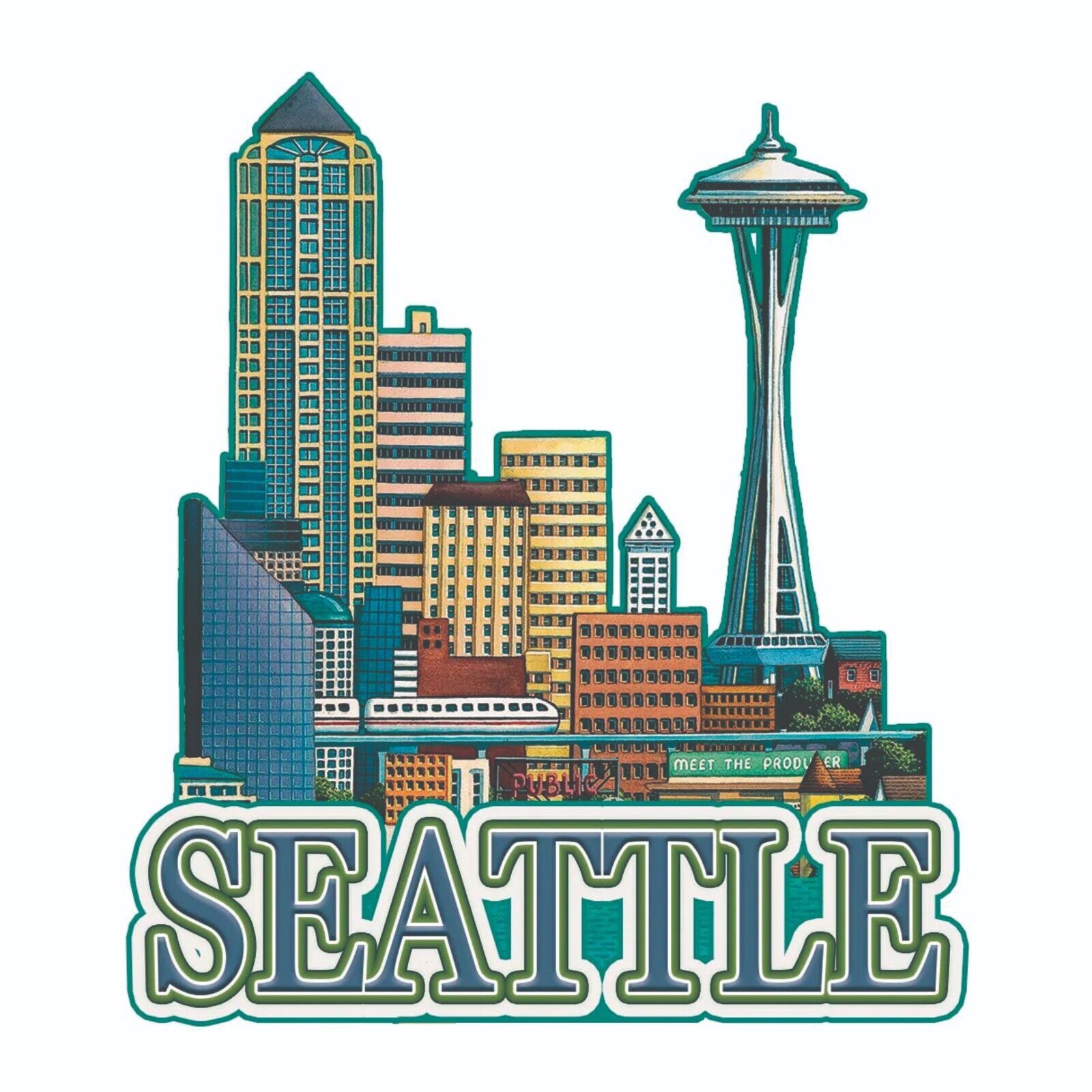 Seattle Washington Sticker Decal Bumper Sticker - Historical Memorabilia