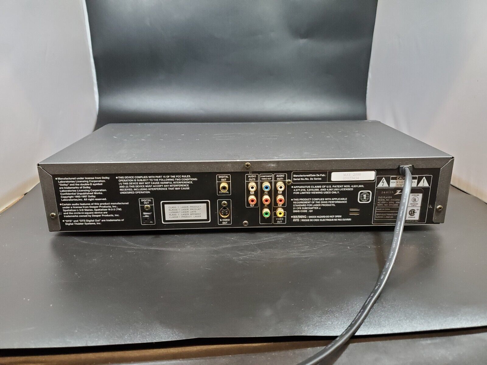 Zenith DVC 2250 DVD Digital Versatile Disc Player with Remote (Works ...