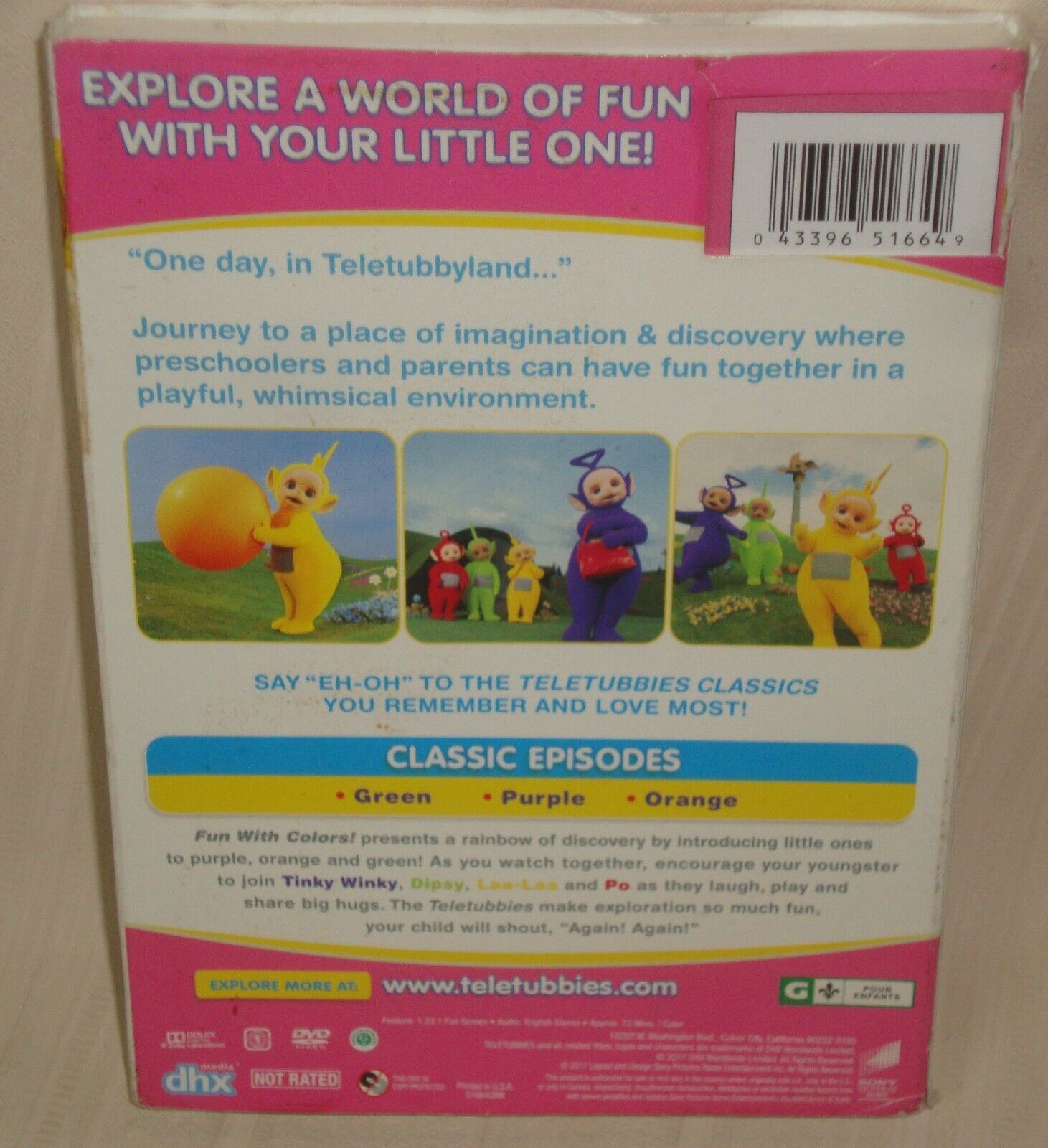 Teletubbies Classics FUN WITH COLORS DVD + SlipCover NEW & SEALED ...