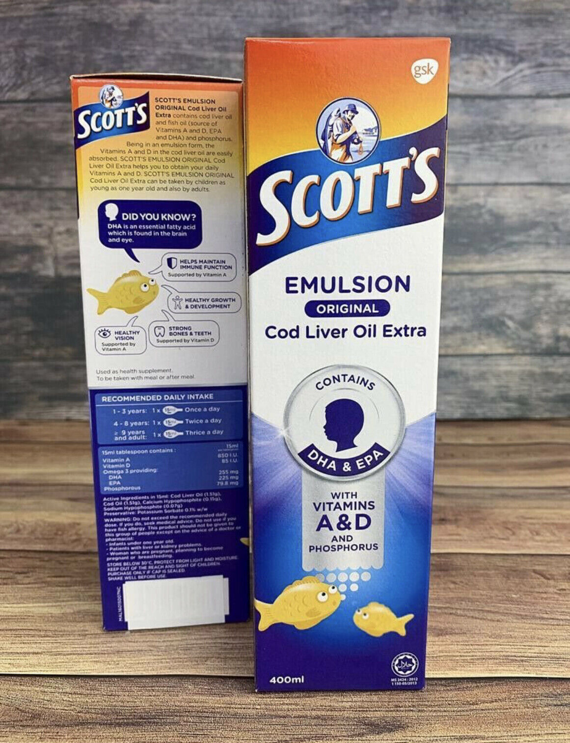 12 Bottles X 400ml SCOTT Emulsion Cod Liver Oil EXTRA Original Flavor ...