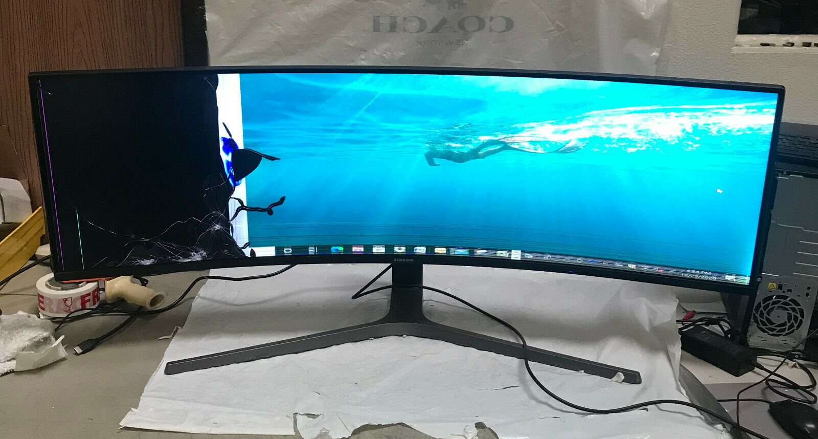 *AS-IS* Samsung CHG9 Series C49HG90DMN 49" HDR LED Curved Monitor ...