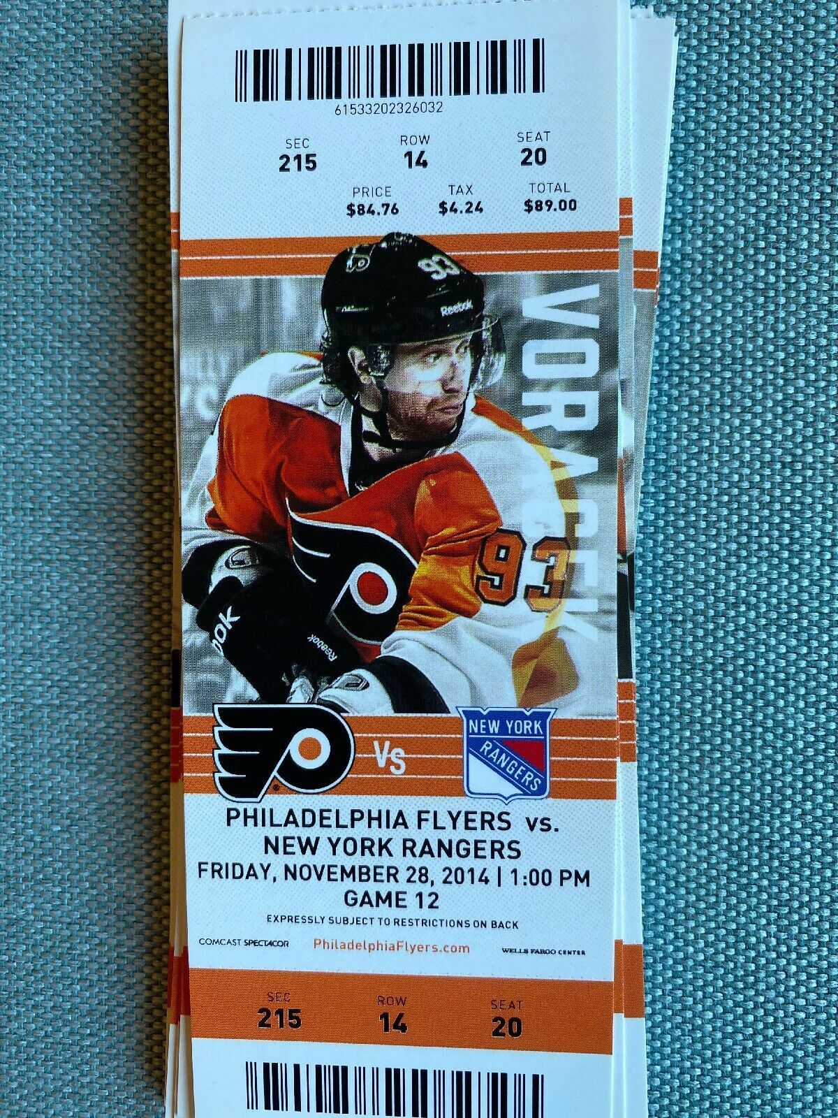 2014-15 Philadelphia Flyers Full Season Ticket Stubs - Ticket Stubs