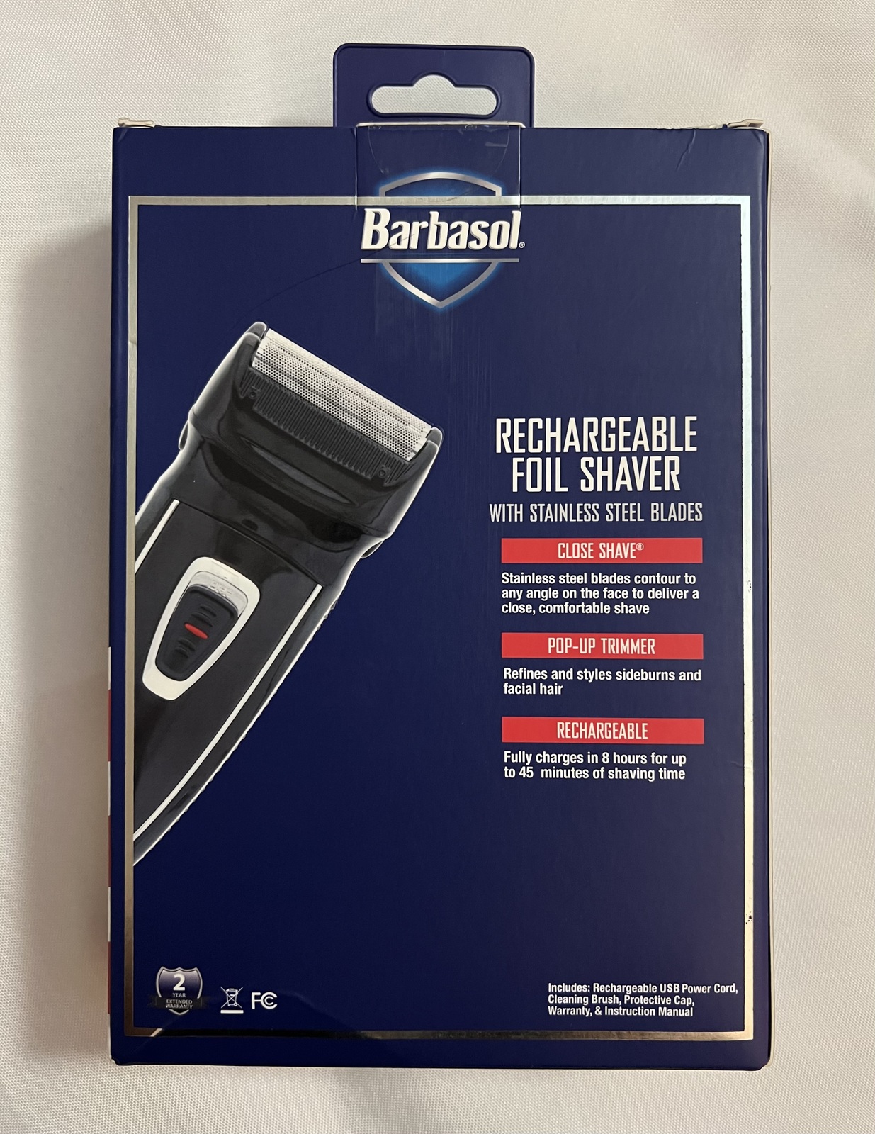 Barbasol Rechargeable Electric Foil Shaver with Stainless Steel Blades ...