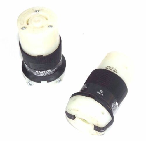 LOT OF 2 HUBBELL HBL2423 FEMALE TWIST-LOCK CONNECTORS 20A 250VAC ...