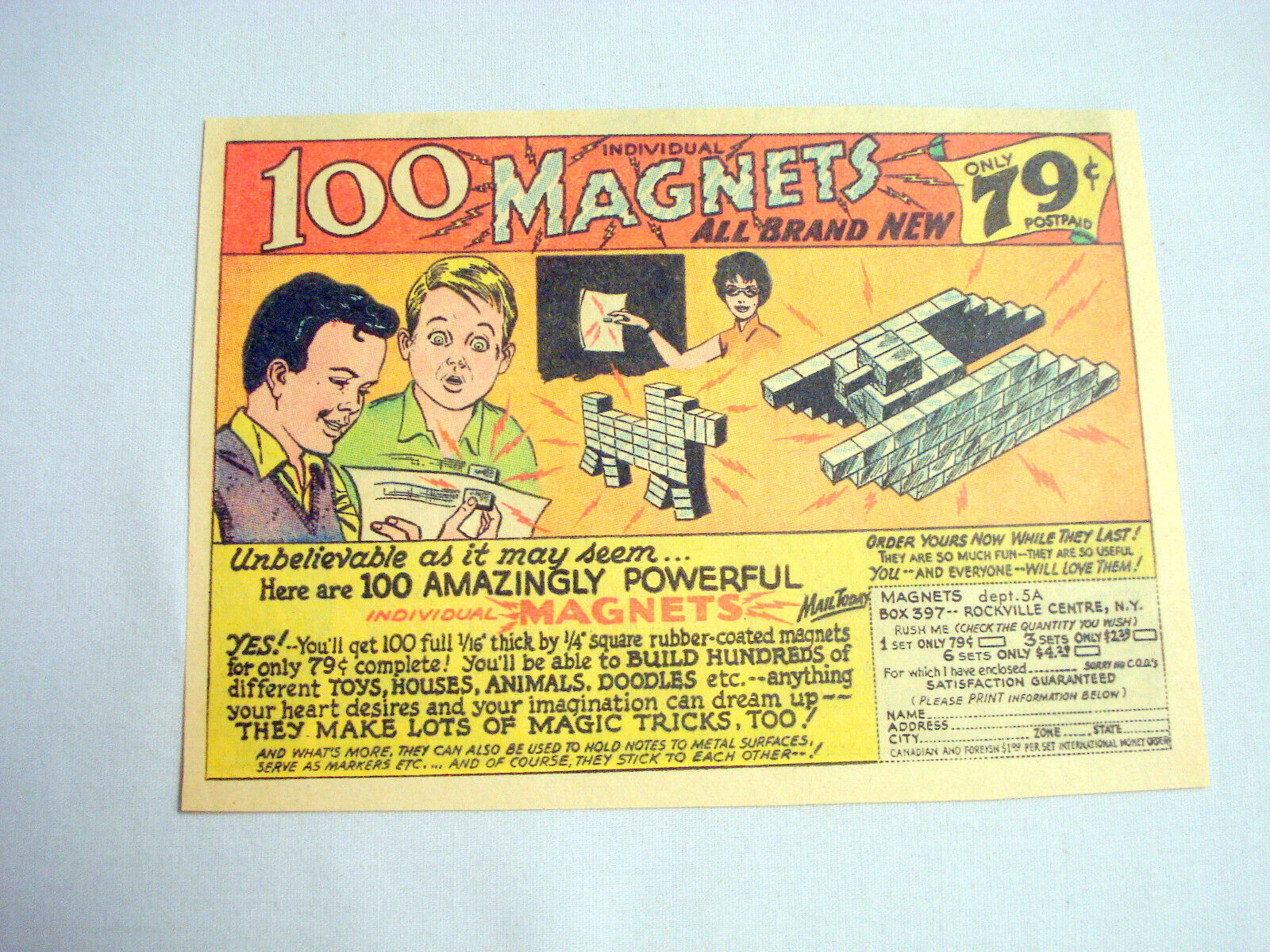 1964 Ad 100 Amazingly Powerful Magnets, Rockville Centre, N.Y. - 1960-69