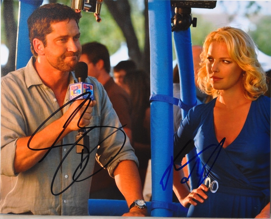 THE UGLY TRUTH Cast Signed Photo x2 -Gerard Butler and Katherine Heigl ...