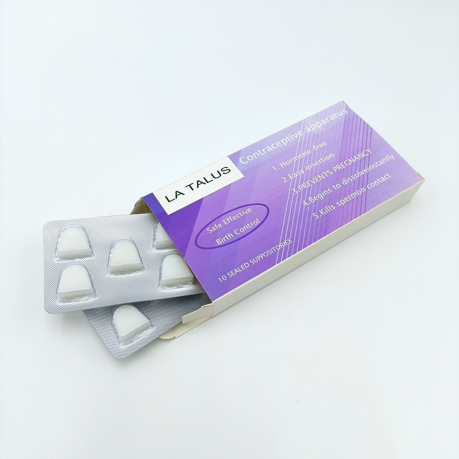 LA TALUS Contraceptive apparatus Vaginal Suppository With Spermicide ...