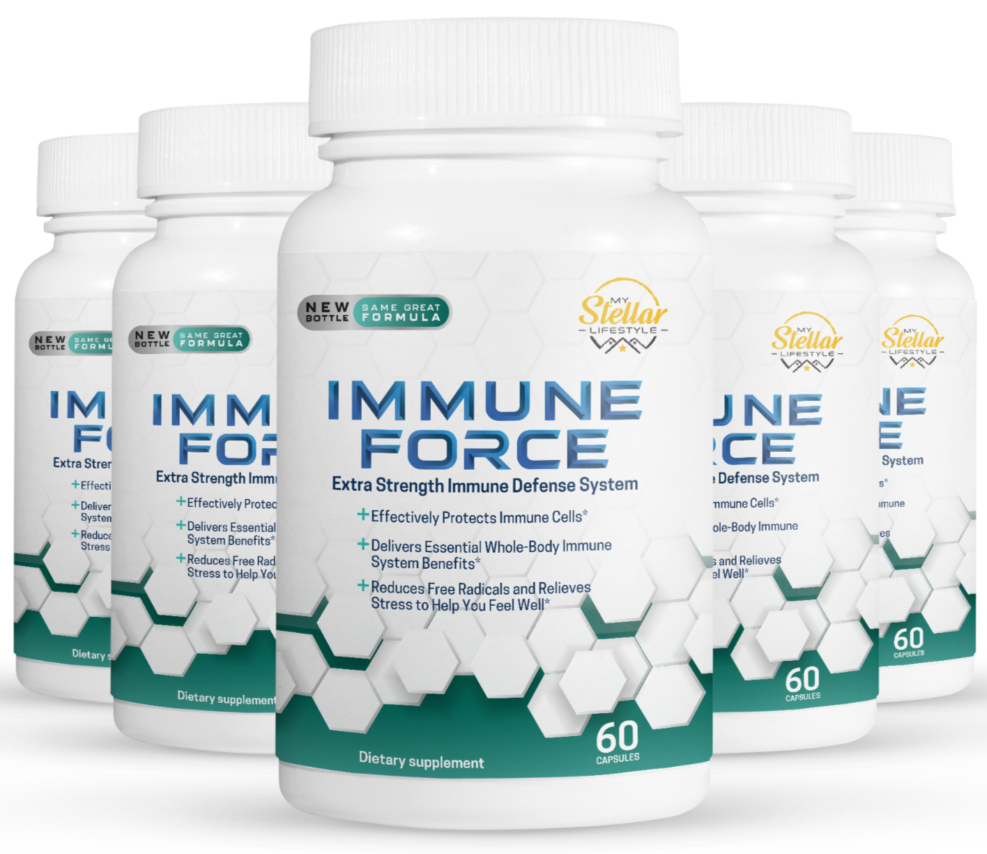 5 Pack Immune Force, sistema de defensa inmune extra fuerte-60 Cápsulas x5 - Vitamins ...