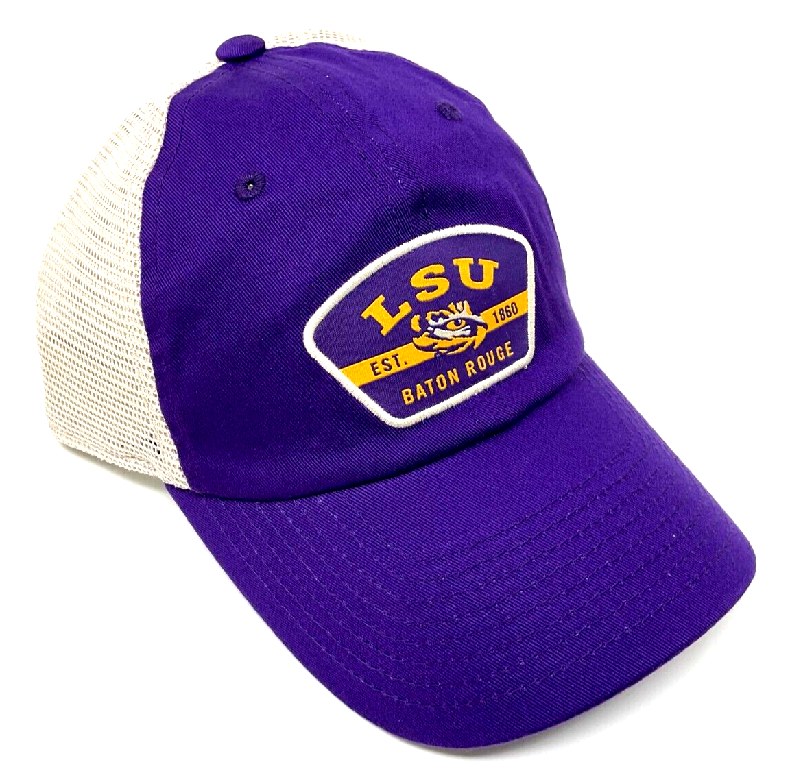 LSU LOUISIANA STATE UNIVERSITY TIGERS PATCH LOGO MESH TRUCKER SNAPBACK ...