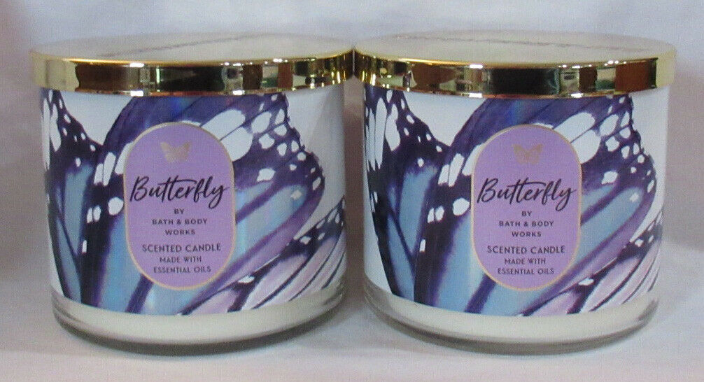 BUTTERFLY by Bath & Body Works 3-wick Scented Candle Lot Set of 2 ...