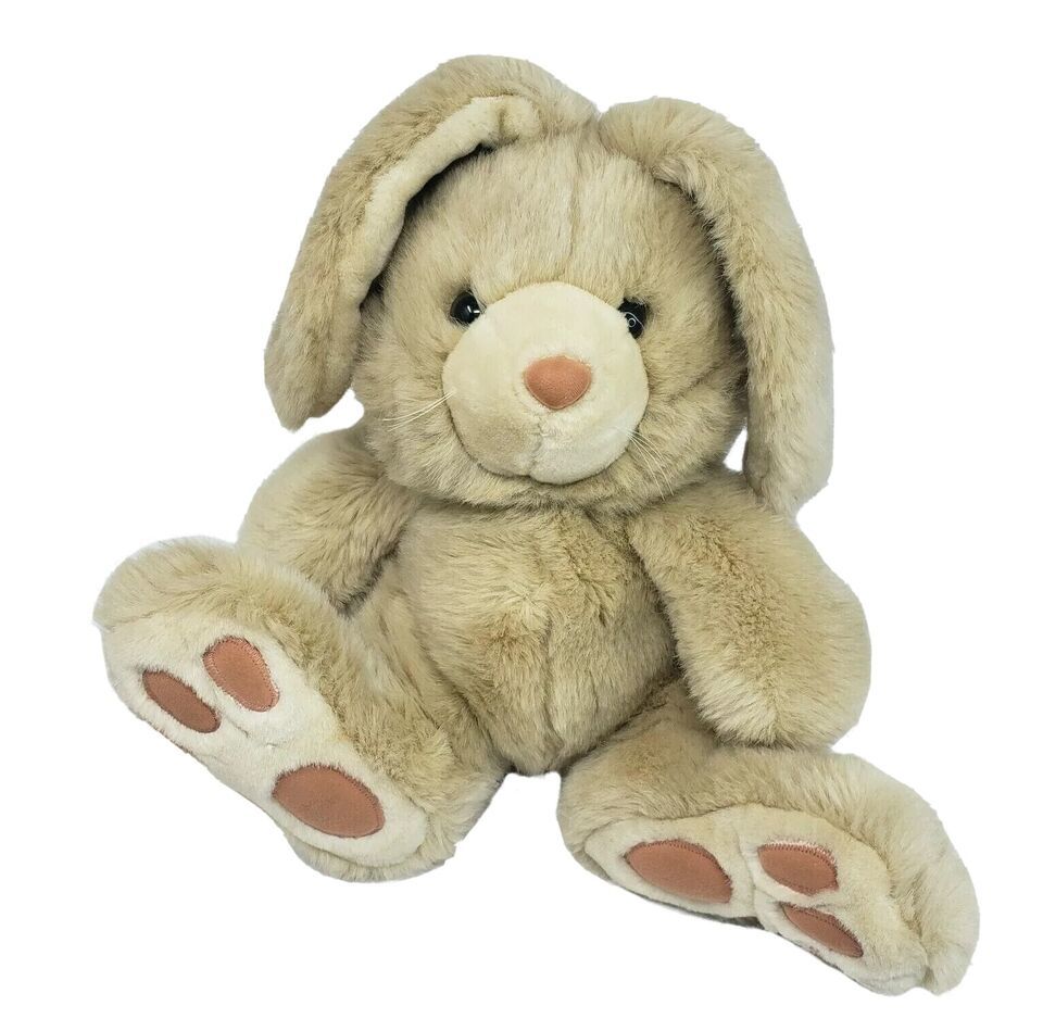 12" VINTAGE 1985 AMC BROWN BUNNY RABBIT MAUVE PAWS NOSE STUFFED ANIMAL ...
