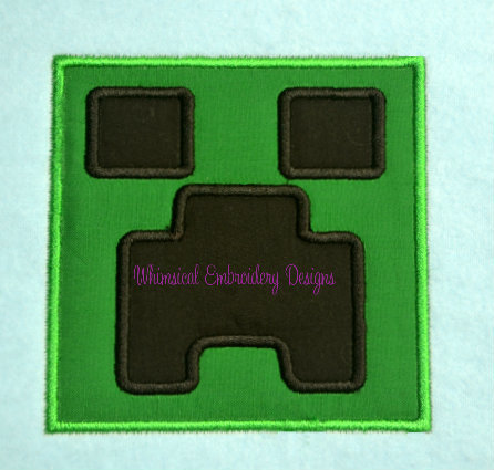 Creeper Minecraft Machine Embroidery Applique Design - Digital Art