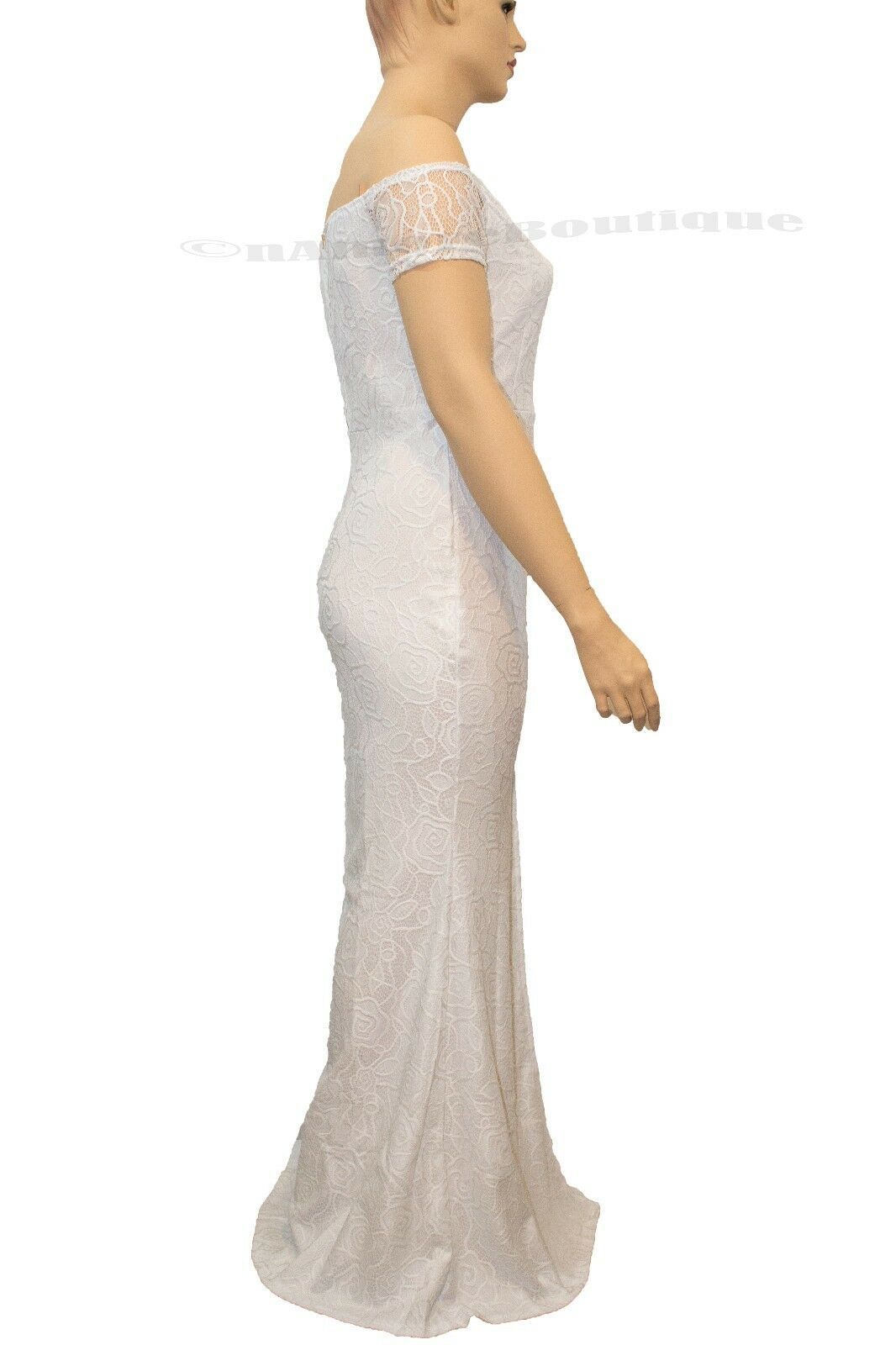 Plus Size Off Shoulder Lace Gown Wedding Gown White Or Pink Dress Xl
