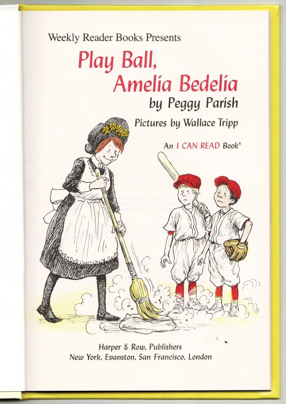 1972 I CAN READ Weekly Reader Play Ball Amelia Bedelia Peggy Parish HC ...