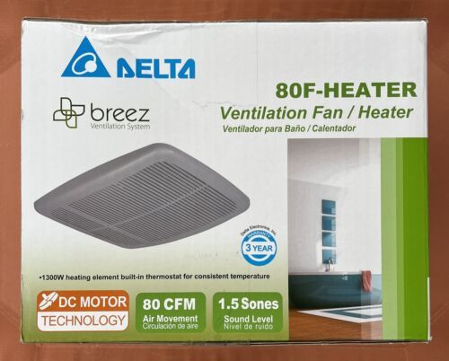 Delta Breez Ceiling/Wall Ventilation Fan 80CFM Retrofit 1.5 Sones White - Exhaust Fans & Ventilators