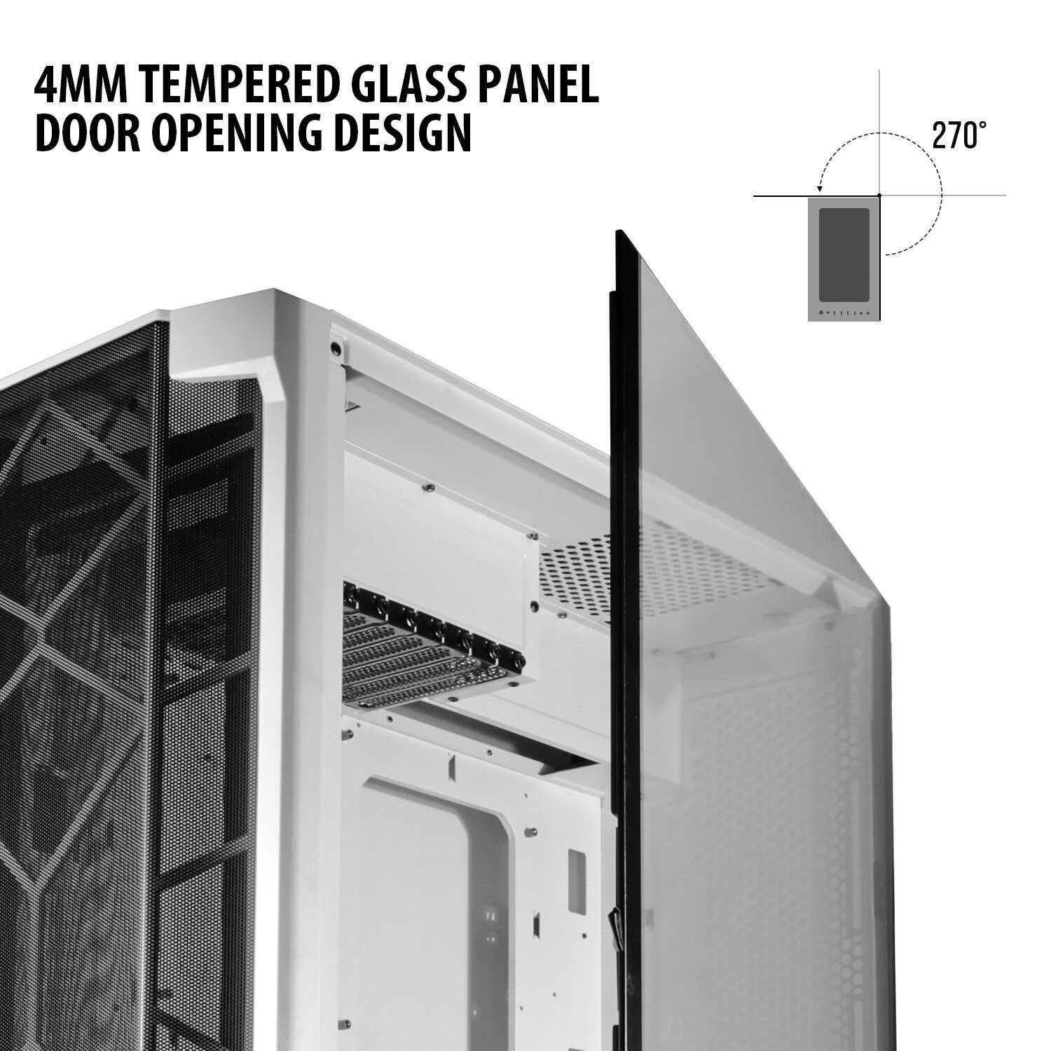 Segotep Phoenix T1 PC Case E-ATX ATX White Full Tower Gaming Computer ...