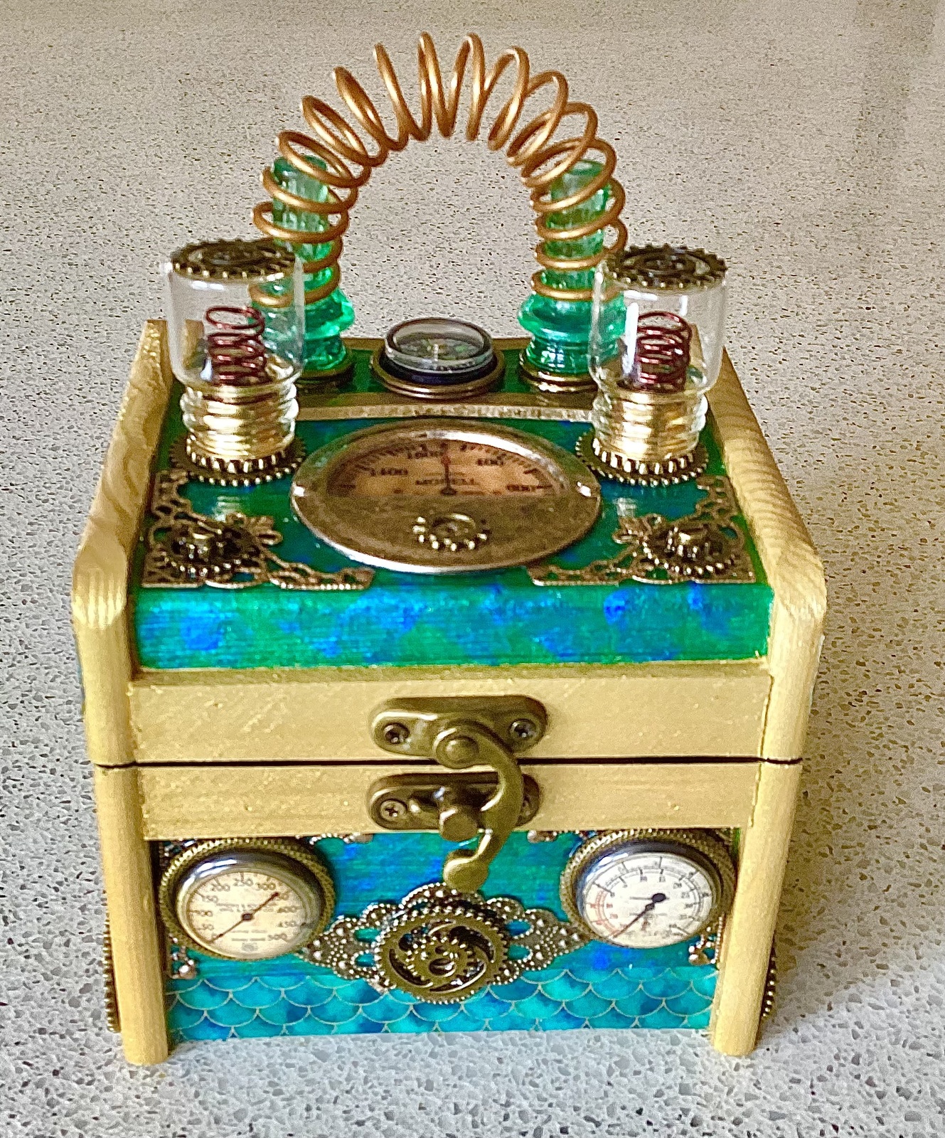 Deep Sea Style Steampunk Techno-Cube Trinket Box - Boxes, Jars & Tins