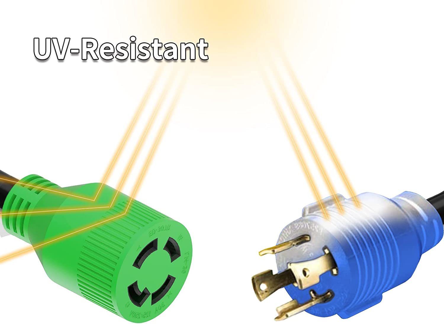 Rvmate 4 Prong 30 Amp Inverter Generator Parallel Cord - Light ...