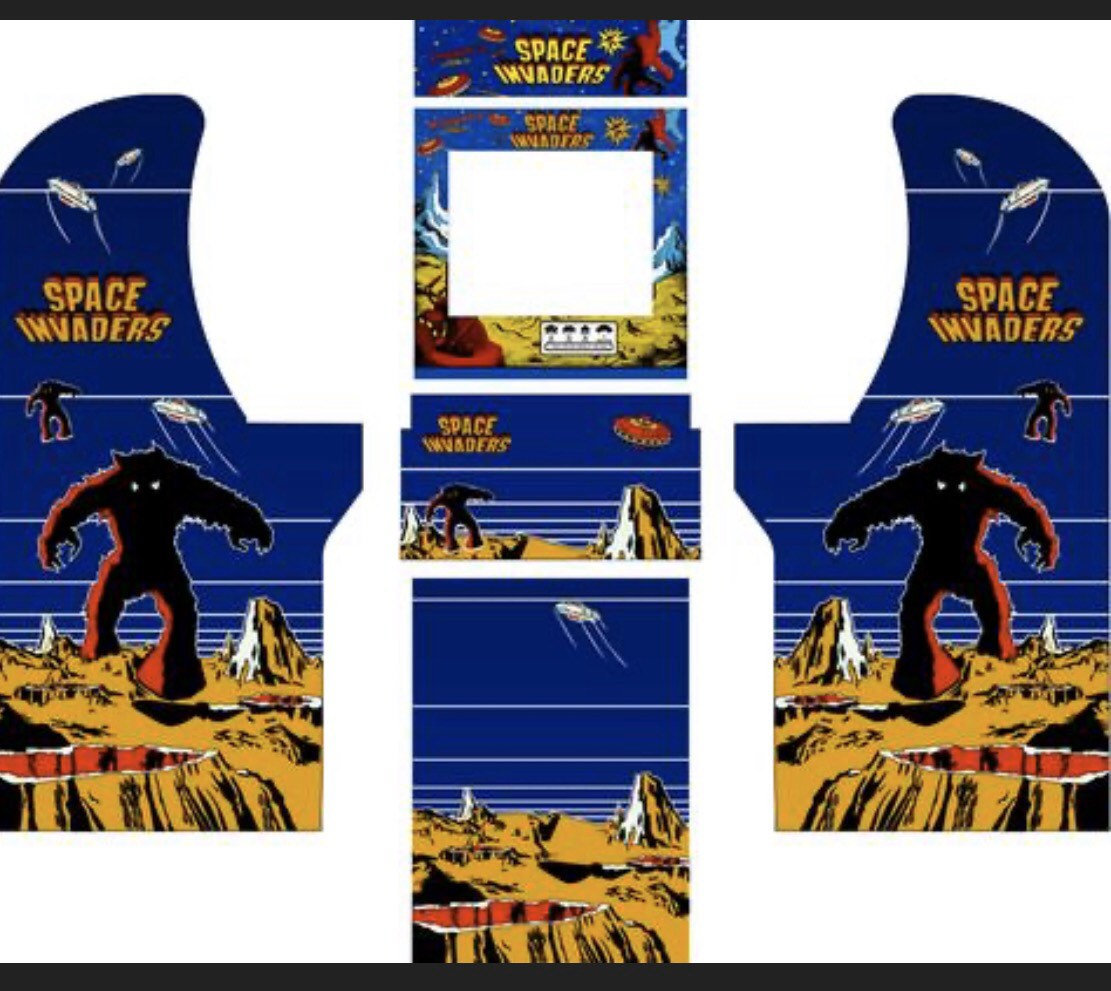 Arcade1Up SPACE INVADERS ART Retro space invaders graphics, Bartop ...