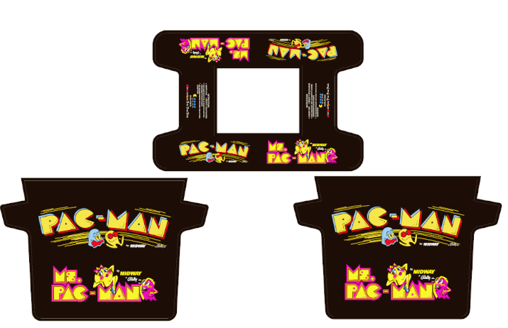 Pacman vs Ms Pacman cocktail Table graphics Full tabel Graphics vinyl ...