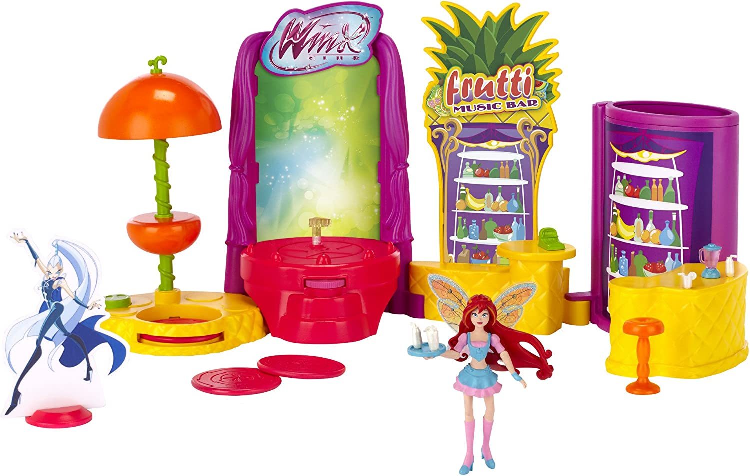 Winx Club Frutti Music Bar Playset with Mini 3.75" Bloom Doll - Action ...