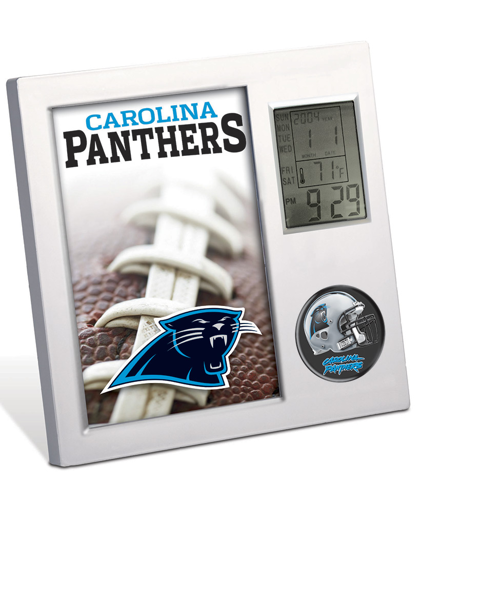 NEW NFL Carolina Panthers Football Team Digital Desk Clock silver gray ...