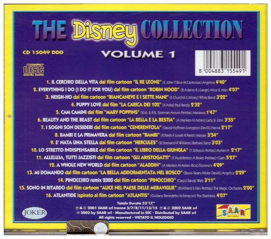 THE DISNEY COLLECTION VOL.1 - CD - CDs