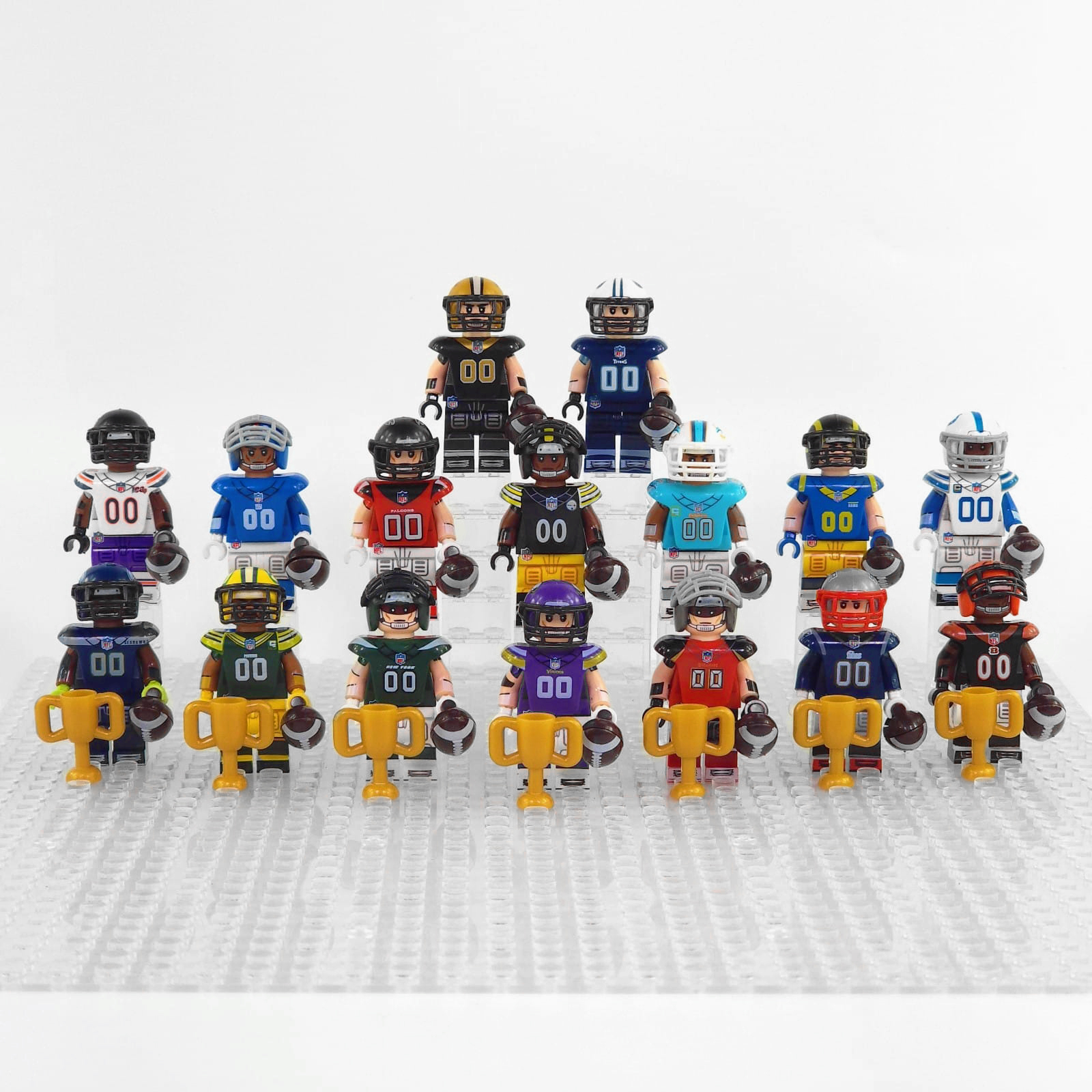 16pcs NFL Super Bowl Football Players Minifigures Set Colts Bears ...