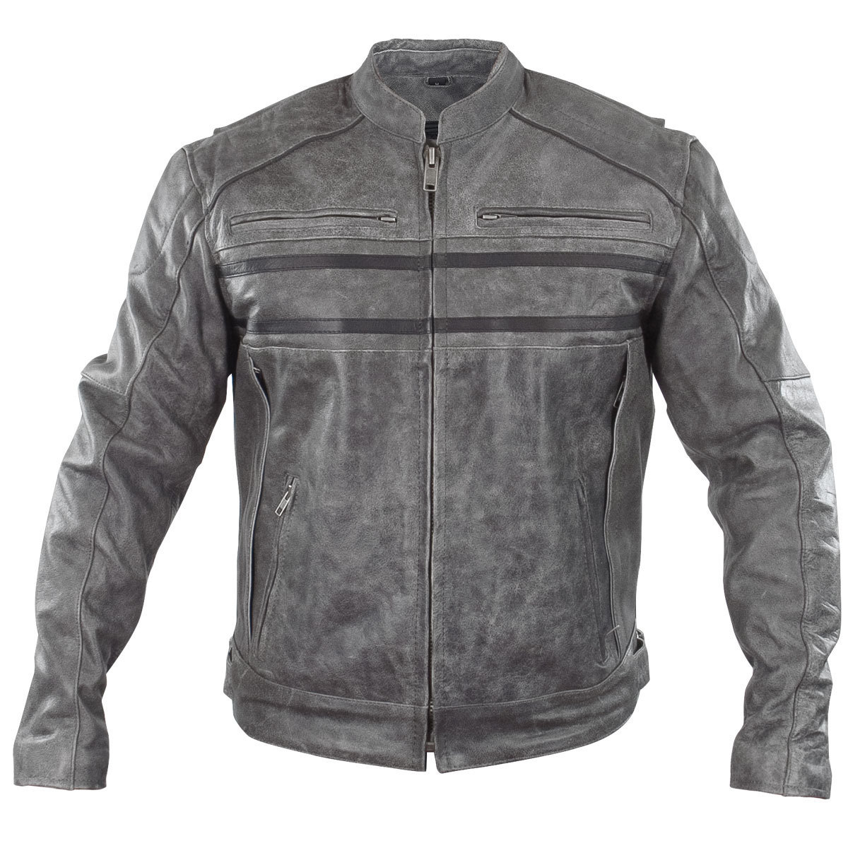 New Handmade Men's Gray Leather Biker/Racer Jacket 2019 - Men's Clothing