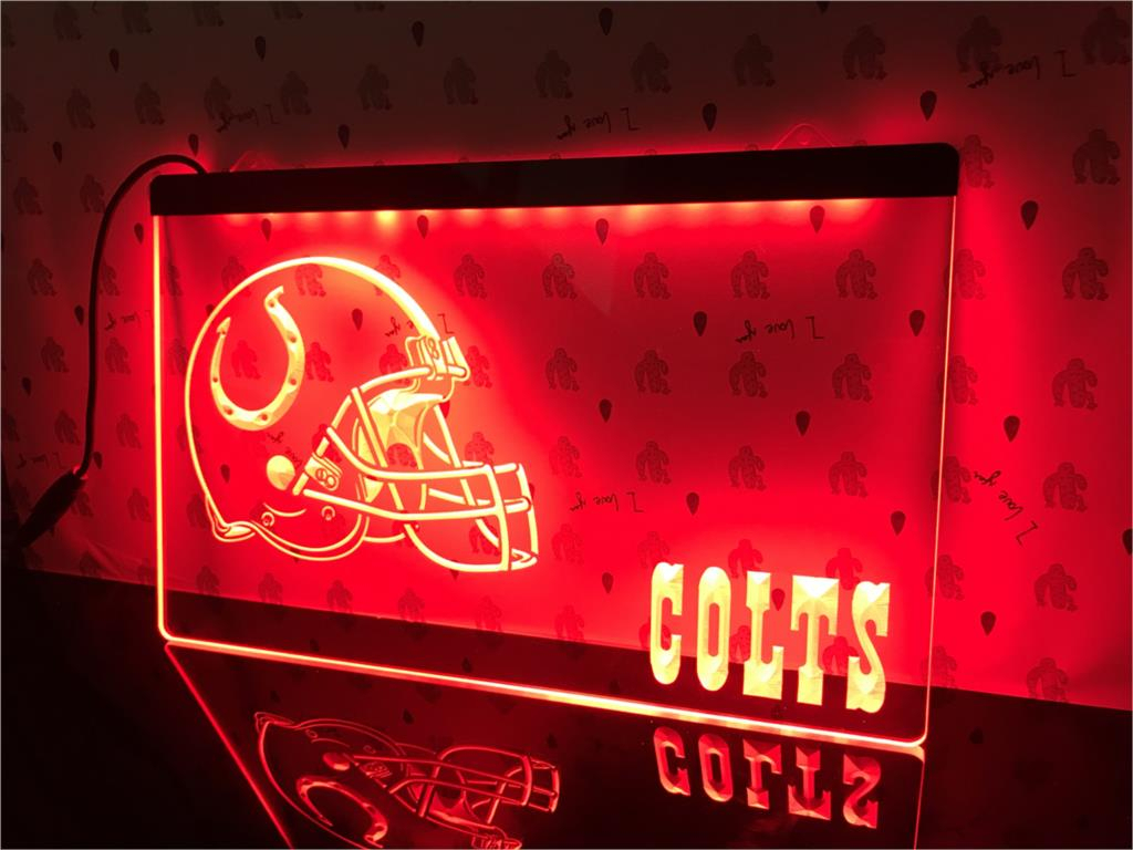 NFL INDIANAPOLIS COLTS LED Neon Sign for Game Room,Office,Bar,Man Cave ...