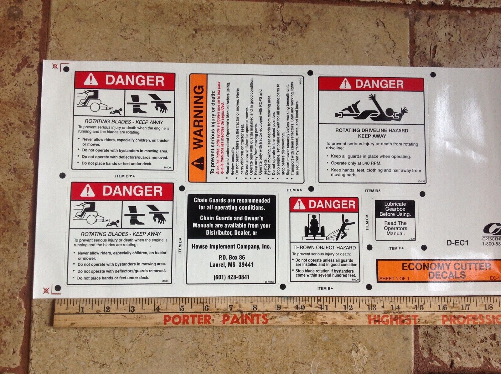 DANGER DECAL Sticker for Bush hog sheet safety is worth it today U Get ...