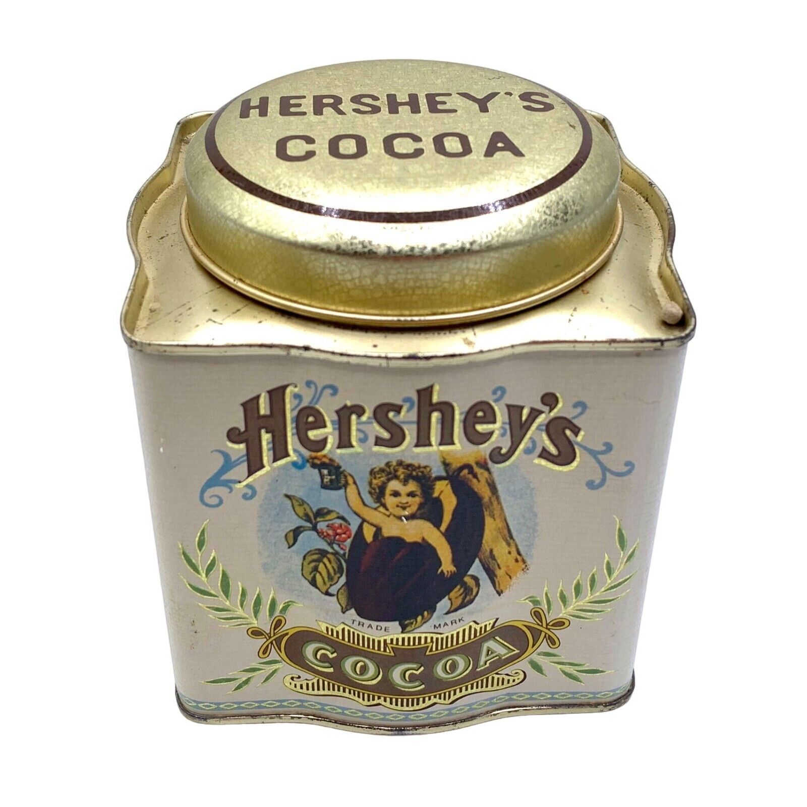Vintage Hershey's Cocoa Tin Metal Food Storage Canister Lid Collectible ...