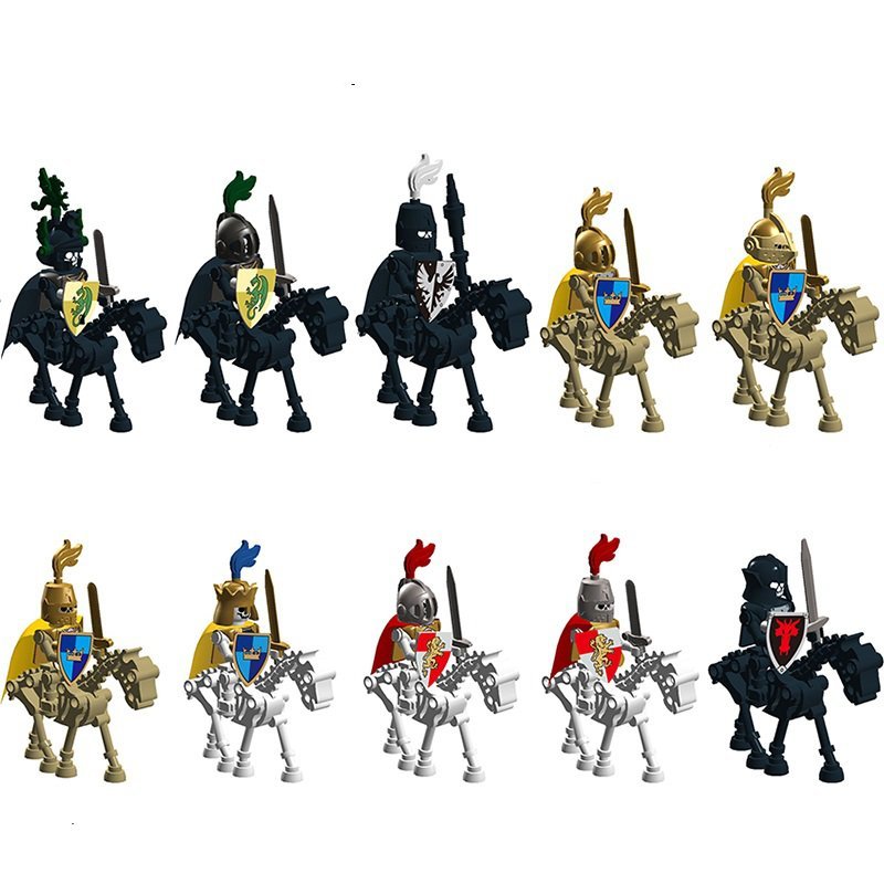 8pcs Medieval Castle Skeleton Warriors Calvary Minifigures Best Gift ...